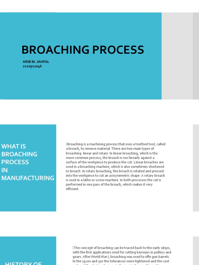 Broaching Process Overview | PDF | Machining | Industrial Processes