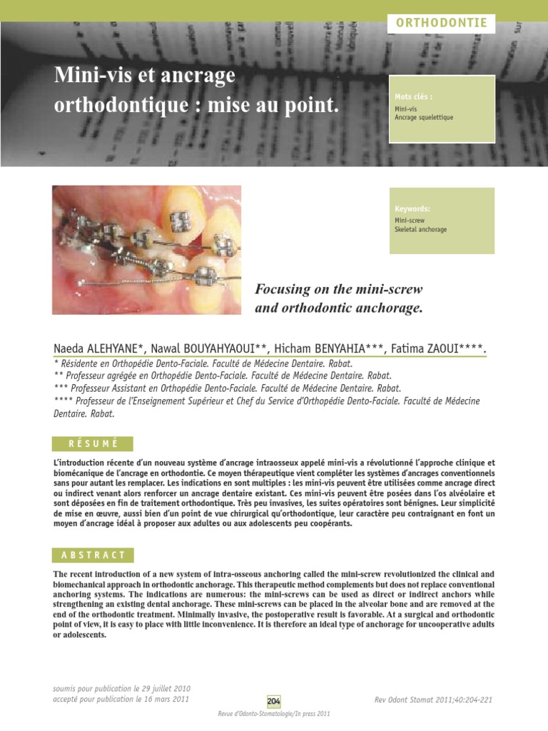 Rev Odont Stomat 2011 40 p204-221 | PDF | Sciences et mathématiques