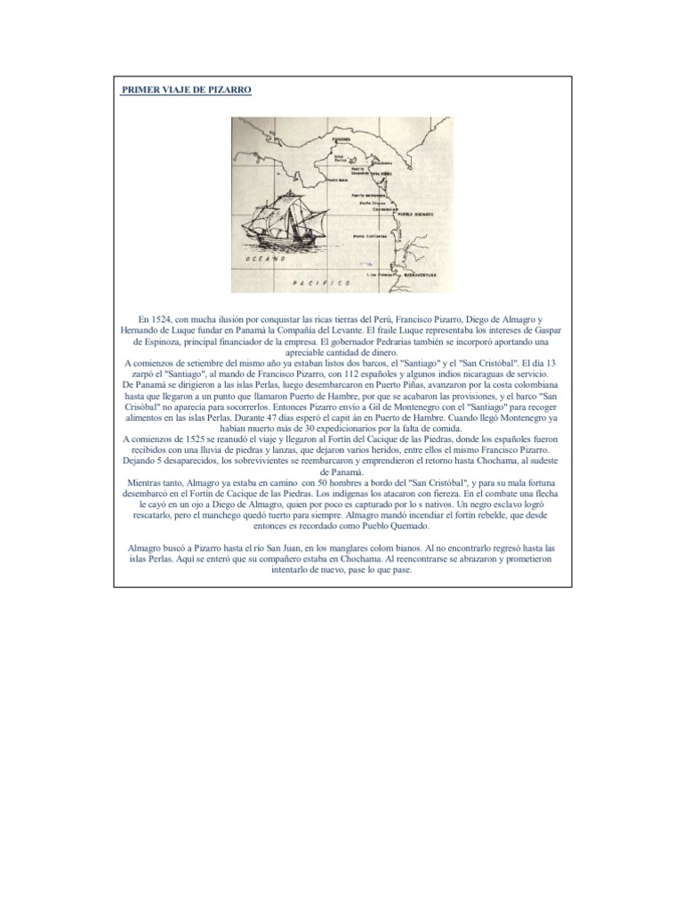 Primer Viaje de Pizarro | PDF | Francisco Pizarro | Colonización de las ...