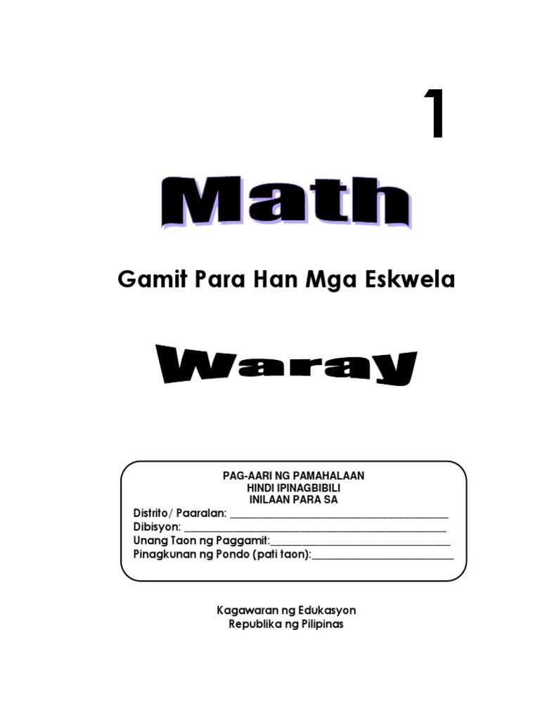 Math Gr.1 LM (Q1-4) FrontPp | PDF