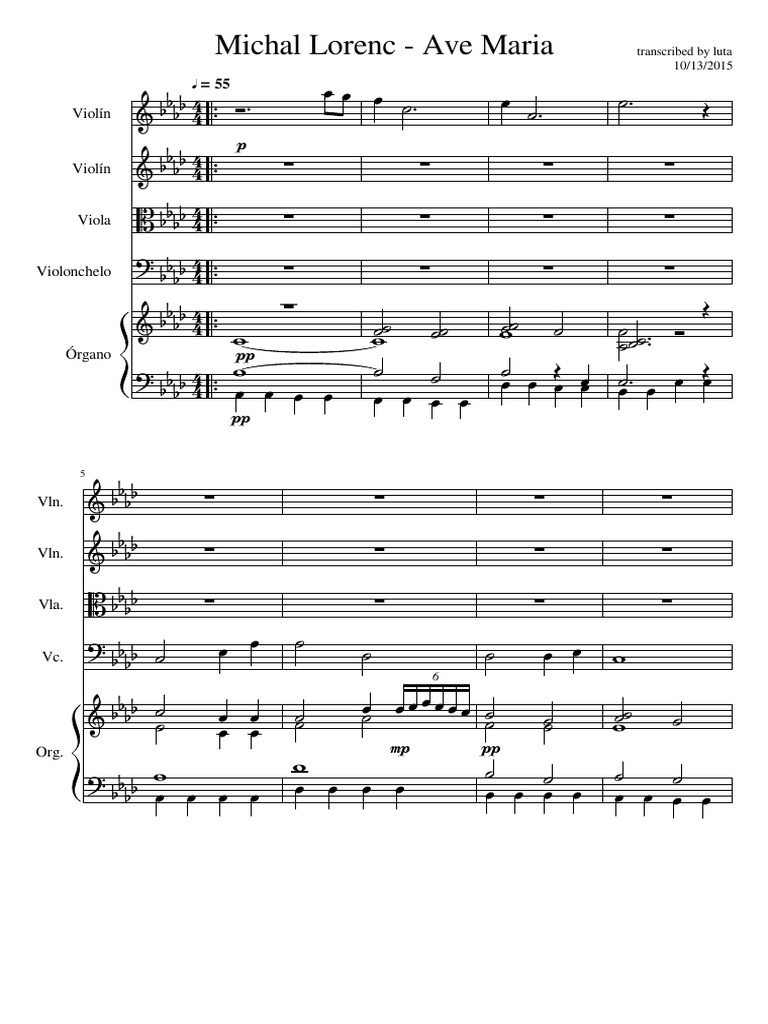 Michal Lorenc - Ave Maria-Partitura y Partes | PDF