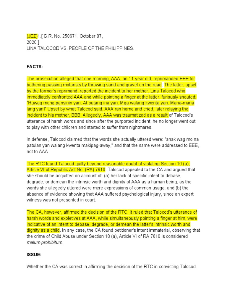 Ra 7610 Cases | PDF | Rape | Sexual Assault
