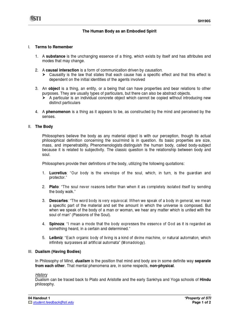 Module 3 Handout 01 | PDF | Mind | Soul Module 3 Handout 01 | PDF | Mind | Soul