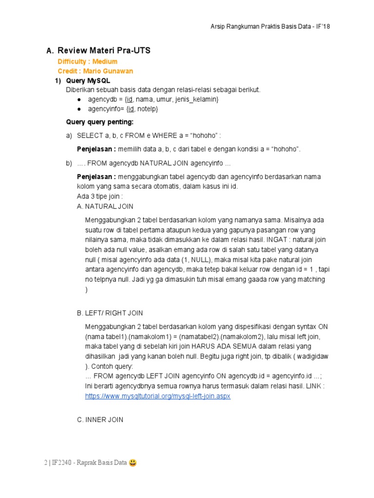 Rangkuman SQL - Normalisasi | PDF