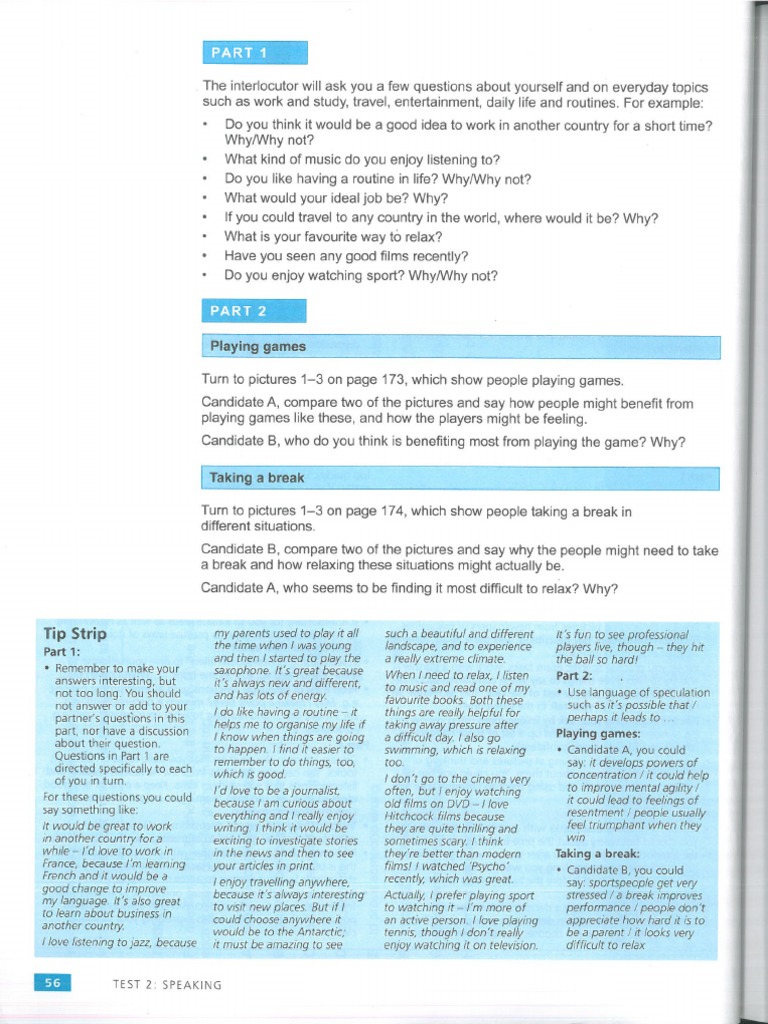 Speaking - Test 2 | PDF