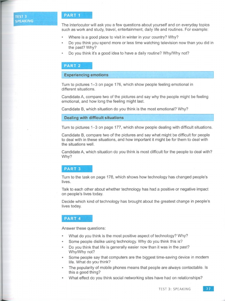 Speaking-Test 3 | PDF