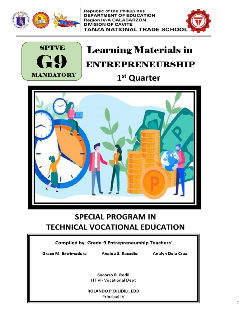 g9 Entrep 1st Quarter | PDF | Entrepreneurship | Feasibility Study