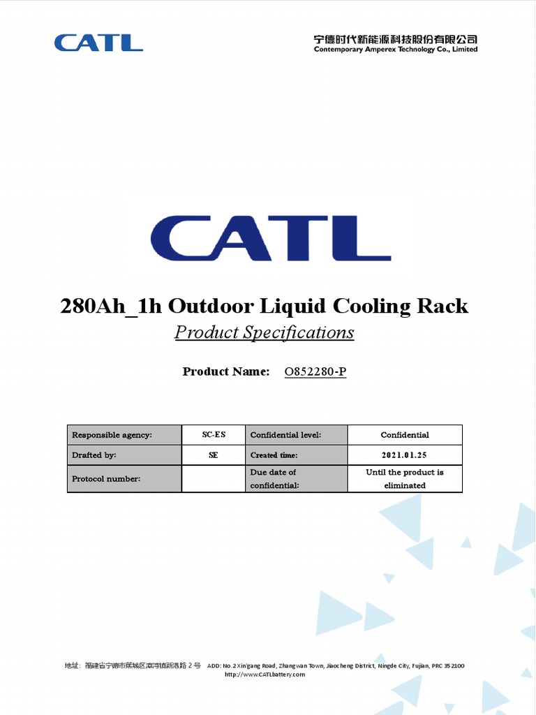 Annex 12 - CATL 1C Battery Datasheet | PDF | Electrical Connector ...