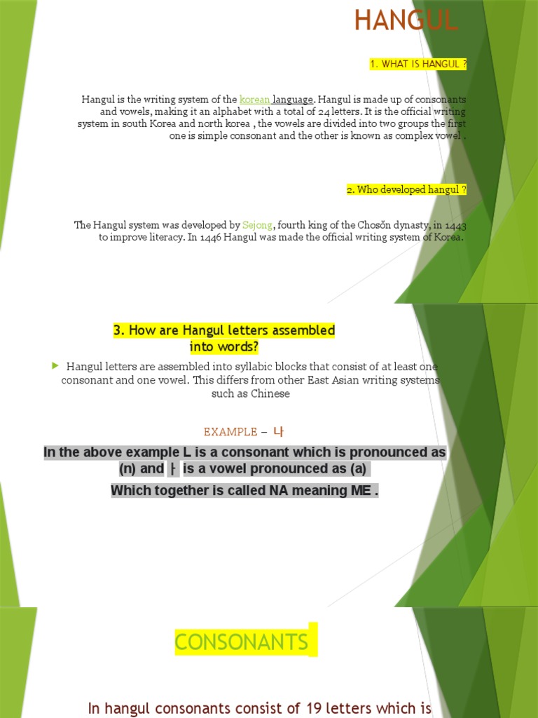 Hangul PDF | PDF | Writing | Phonetics