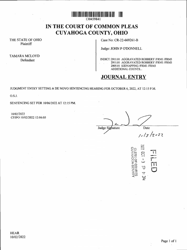 Tamara McLoyd Court Document | PDF