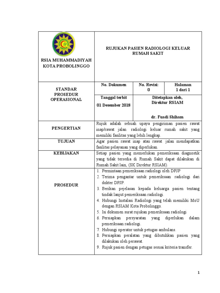 SPO Rujukan Radiologi | PDF
