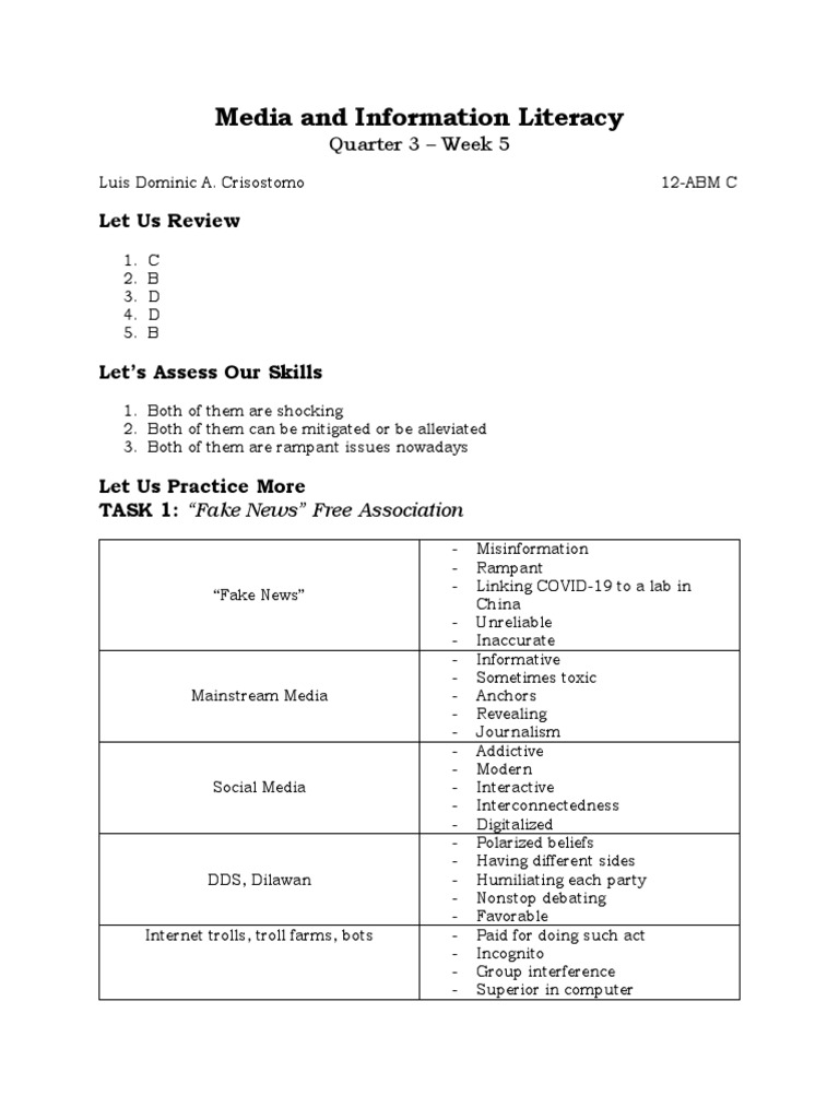 Understanding Media Literacy and Fake News | PDF