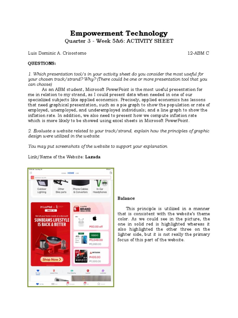 Crisostomo - Luis Dominic - Q3 - Wk5-6 - LAS E-Tech | PDF