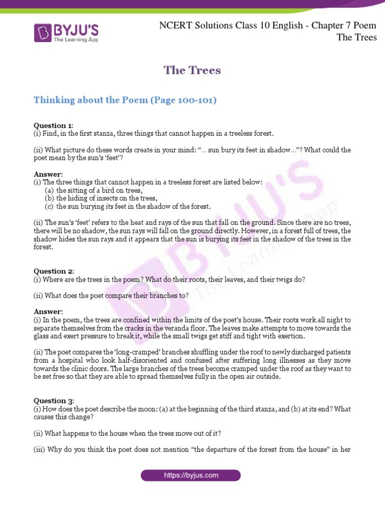 Ncert Solutions First Flight Class 10 English Poem Chapter 7 | PDF ...