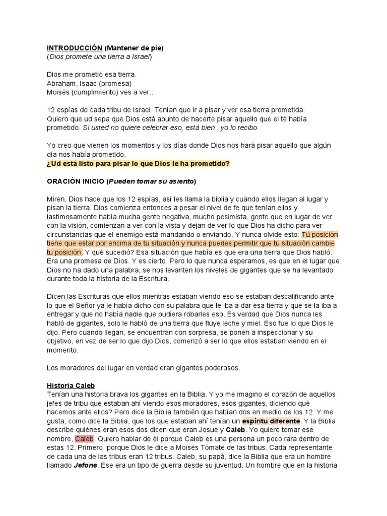 Caleb: Fe y Herencia Prometida | PDF | Moisés | Biblia