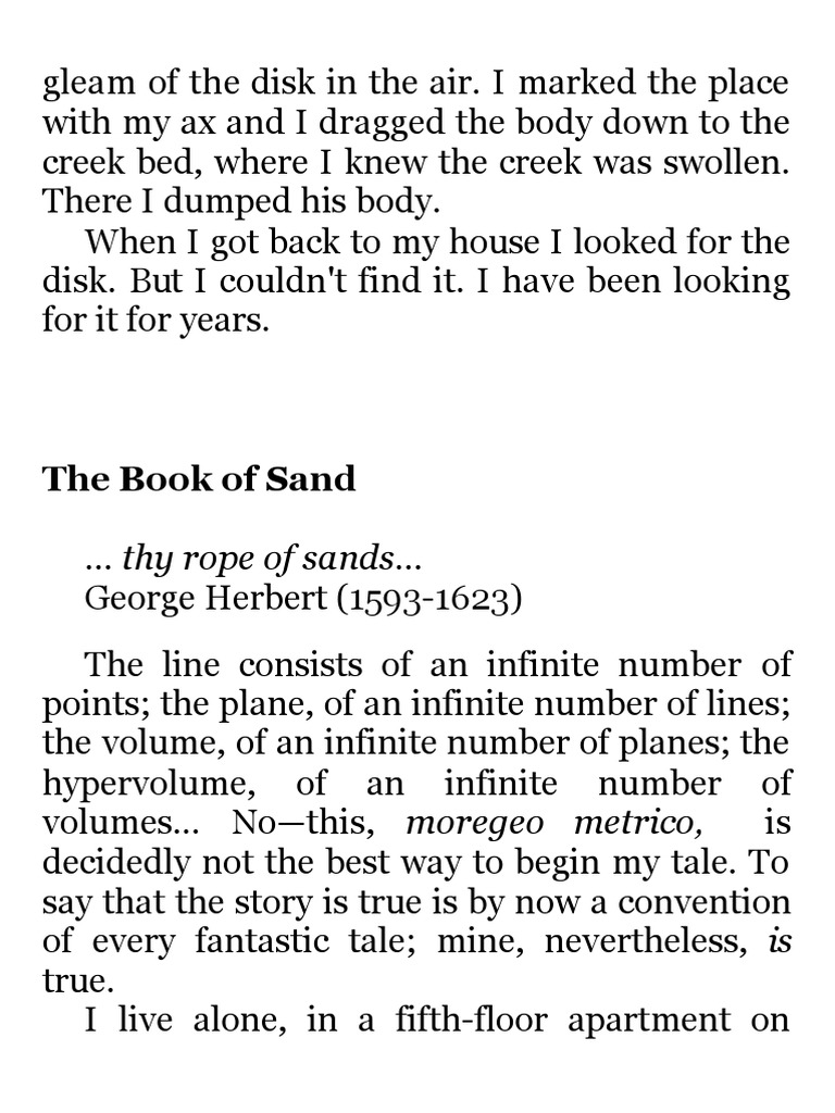 Book of Sand - Jorge Luis Borges | PDF