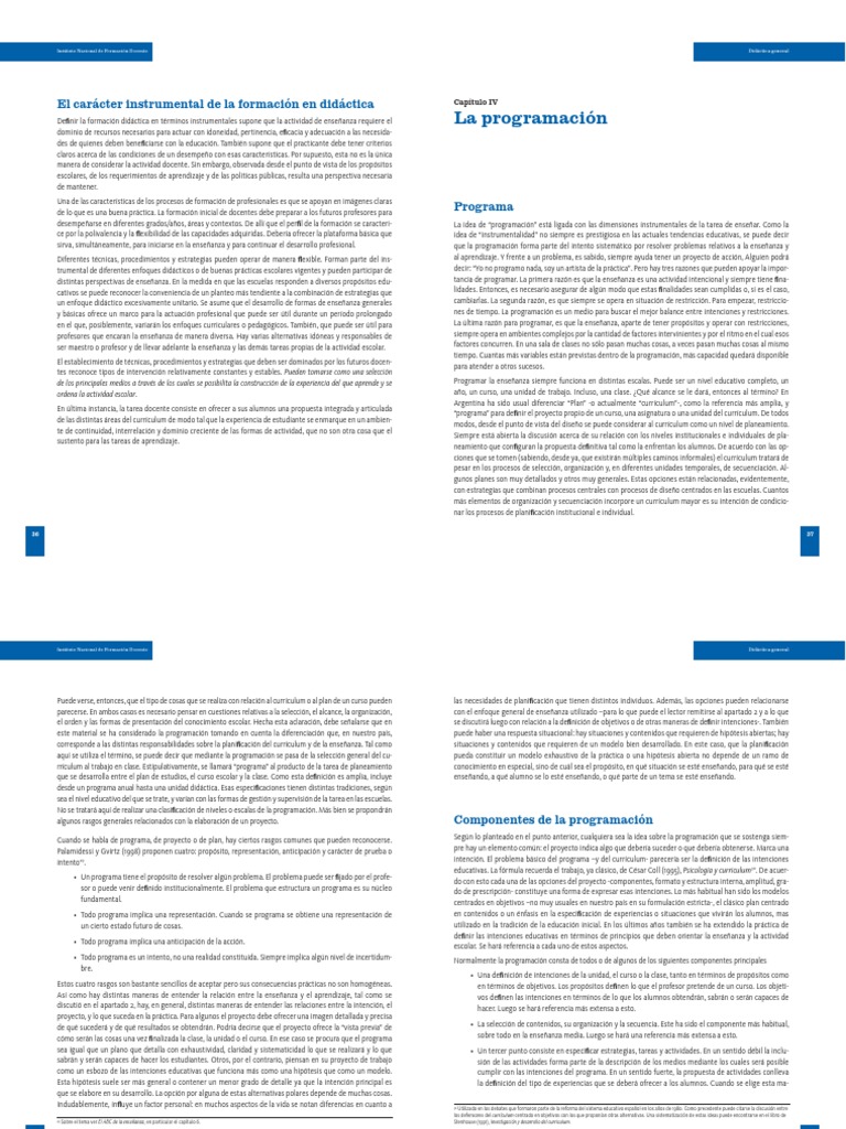 Feldman - Didactica General - Cap IV La Programacion | PDF | Plan de estudios | Método de enseñanza