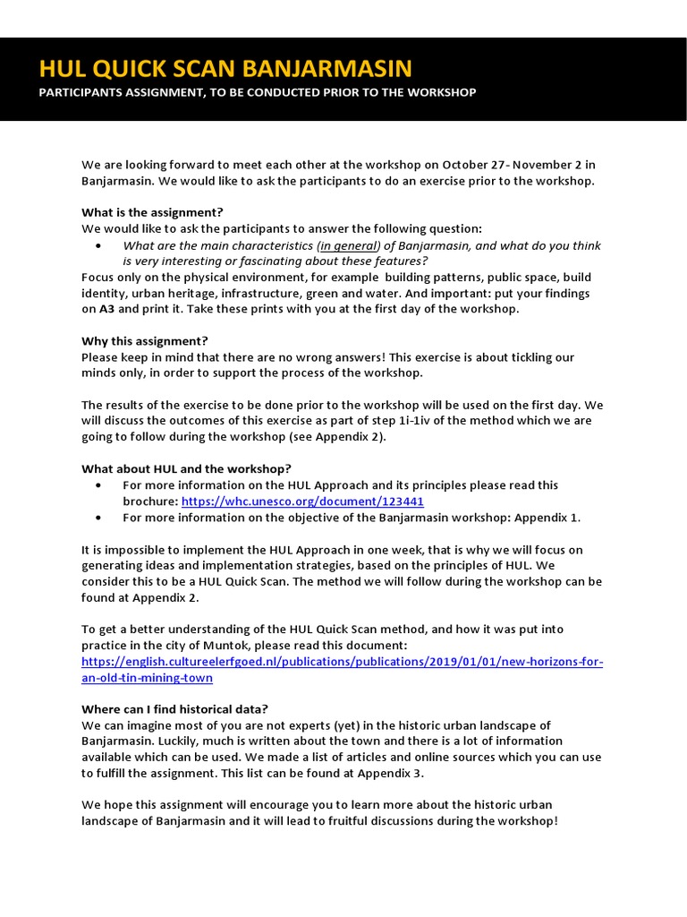 Participants Assignment Workshop Hul Banjarmasin 11102019 | PDF | City