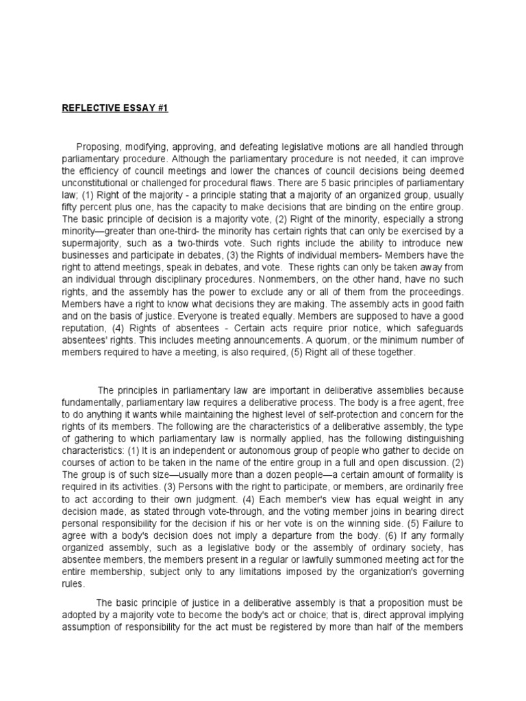 SAN ANDRES, Grace Ann (Reflection Essay #1) | PDF | Supermajority | Public Law