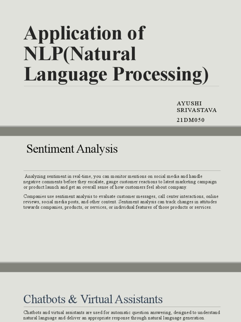 Application of NLP | Download Free PDF | Speech Recognition | Popular Culture & Media Studies