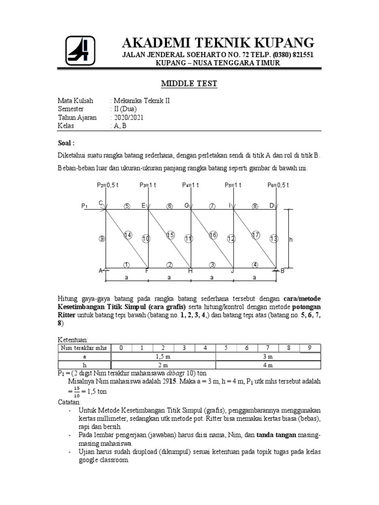 Soal Middle Test TH 2020-2021 | PDF