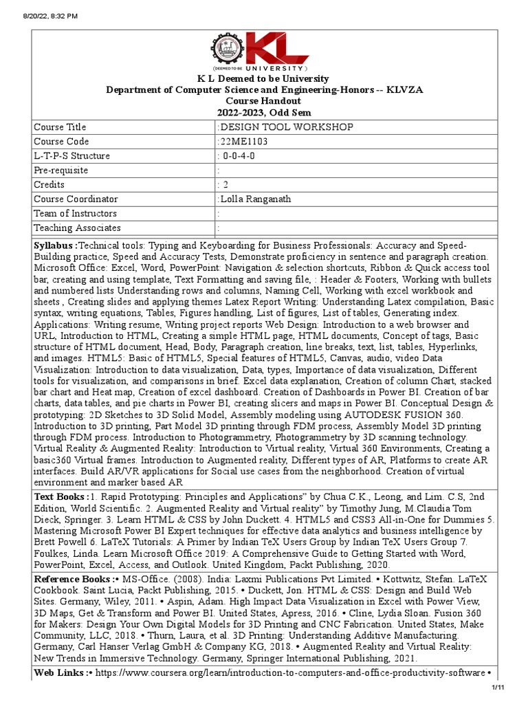 DTW Course Output | PDF