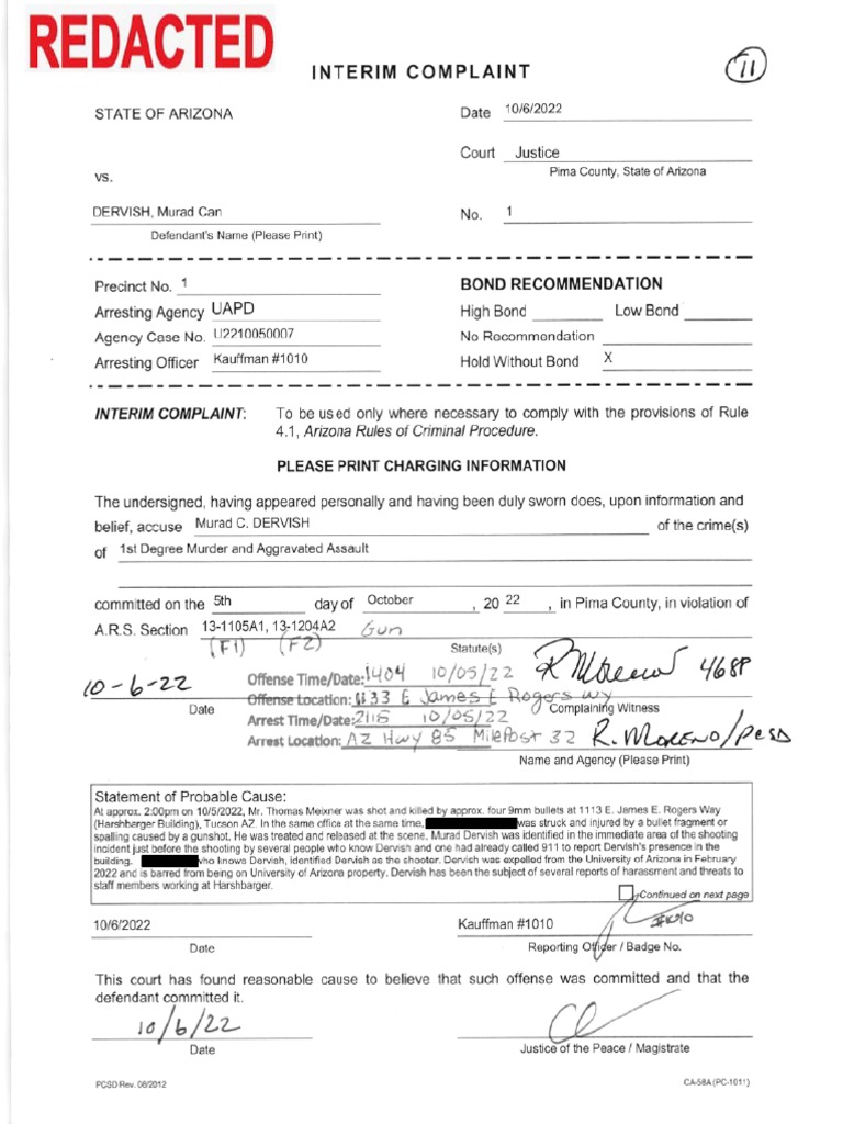 Dervish Interim Complaint (Redacted) | PDF