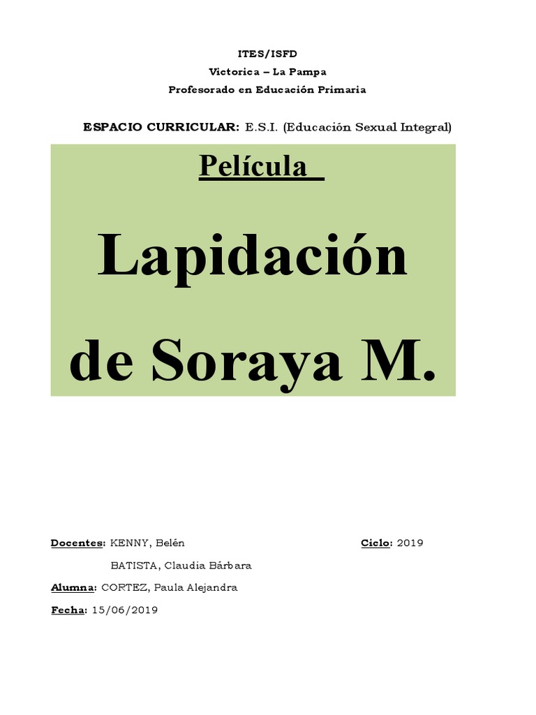 Lapidación de Soraya M. | PDF