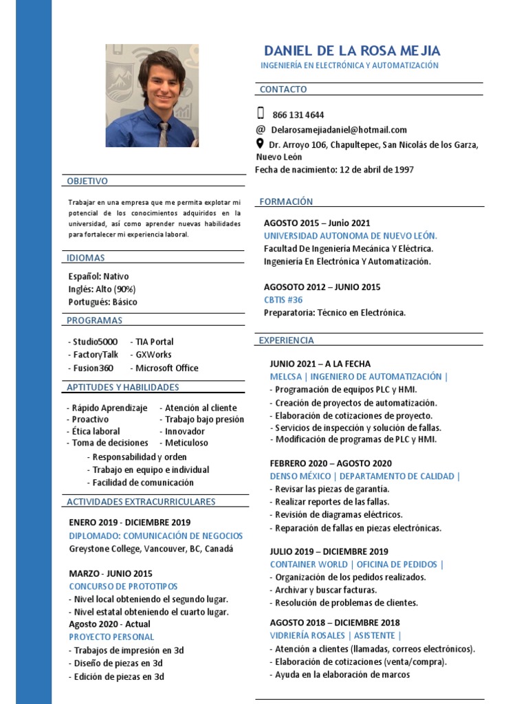 Ingeniero en Electrónica y Automatización | PDF | Negocios | Informática