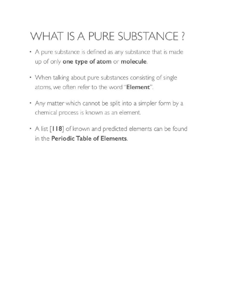 Chemistry, Pure and Impure Substances | PDF