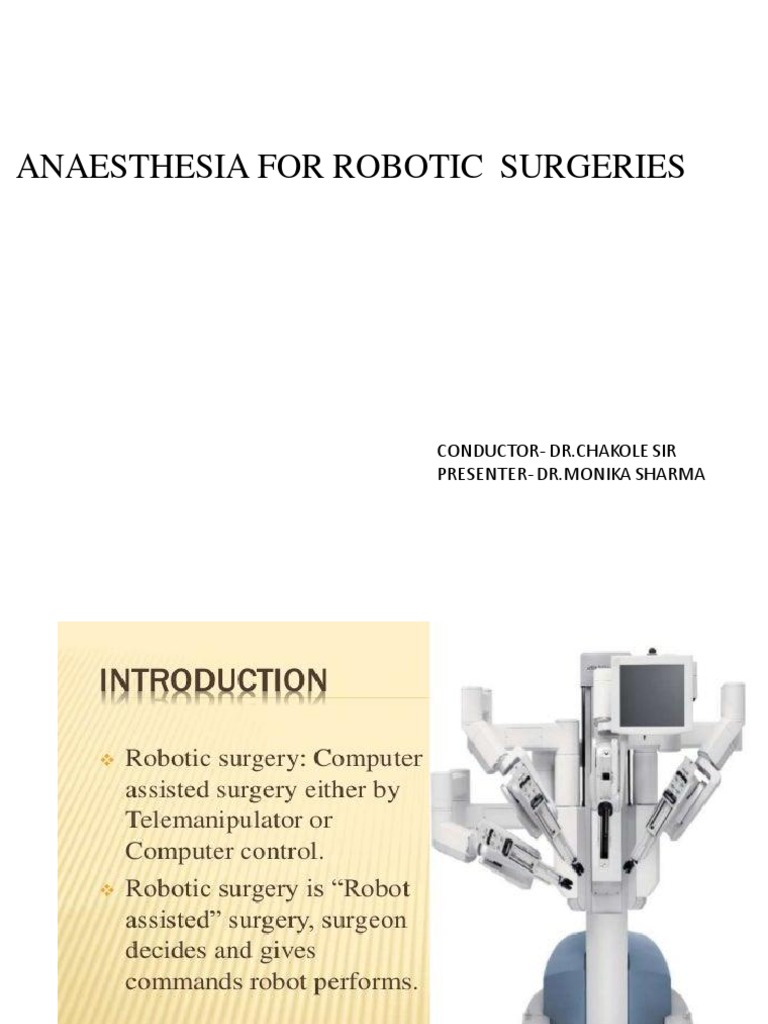 Anaesthesia in Robotic Surgery | PDF | Surgery | Anesthesia