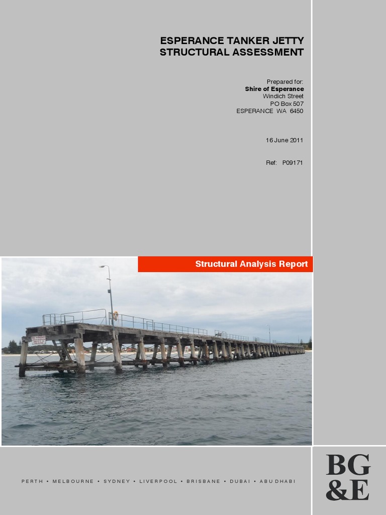 Esperance Tanker Jetty Structural Assesment | PDF | Deep Foundation | Strength Of Materials