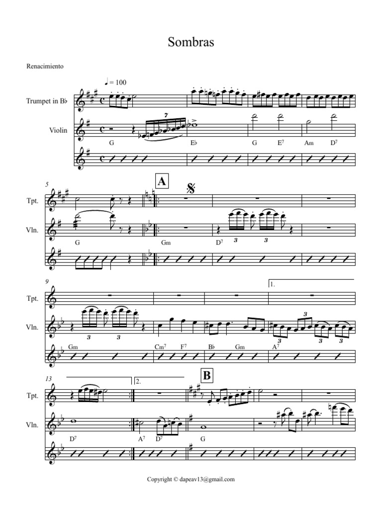 Sombras - Partitura Completa | PDF