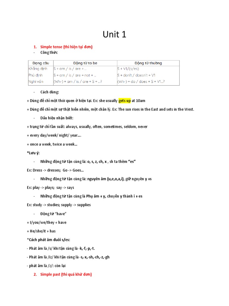 Unit 1 Grammar Grade 8 | PDF