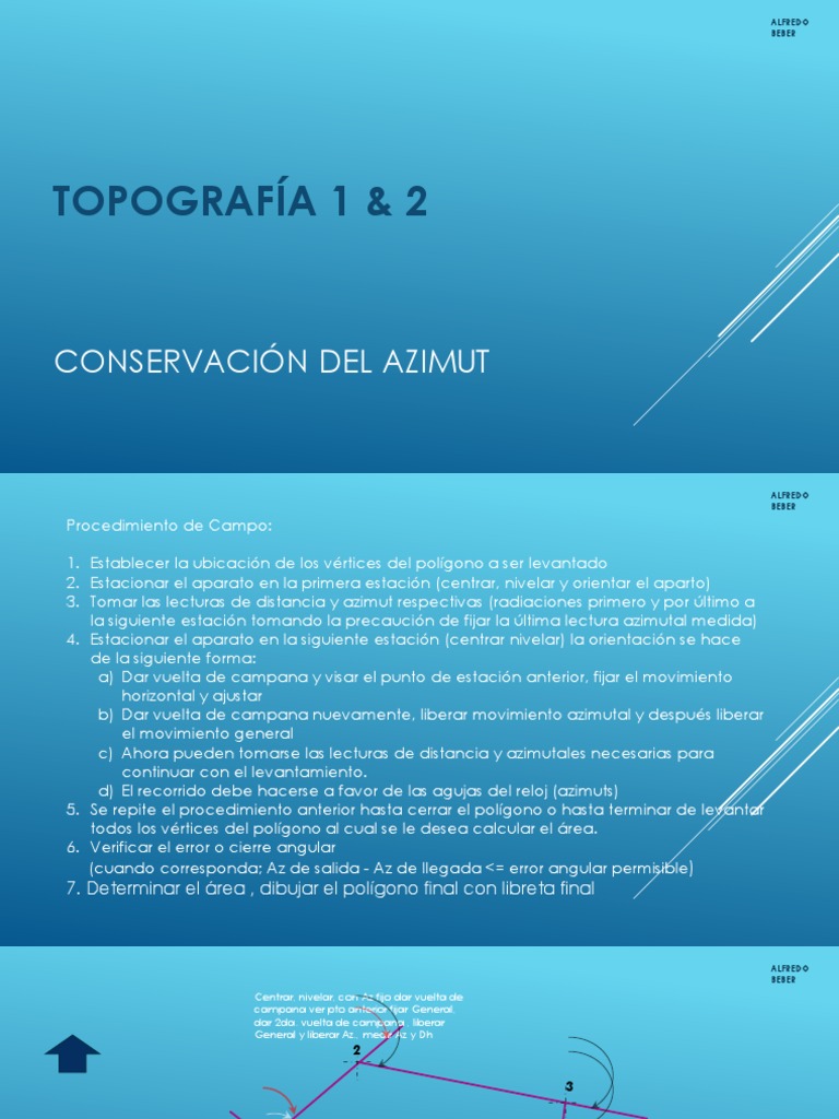 Práctica de Campo Conservación Del Azimut | PDF | Azimut | Geometría