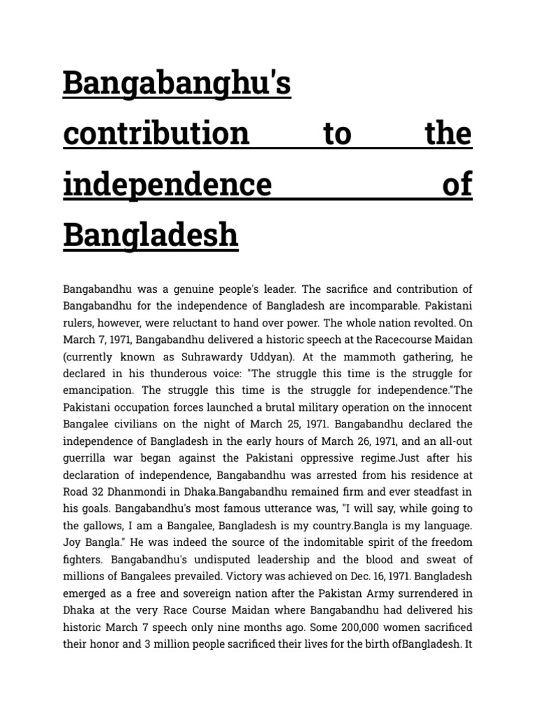Essay | PDF | Bangladesh