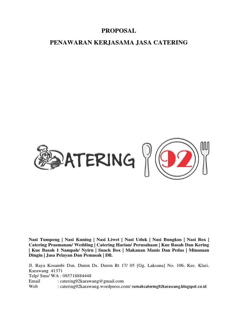 Proposal Penawaran Kerjasama Catering | PDF