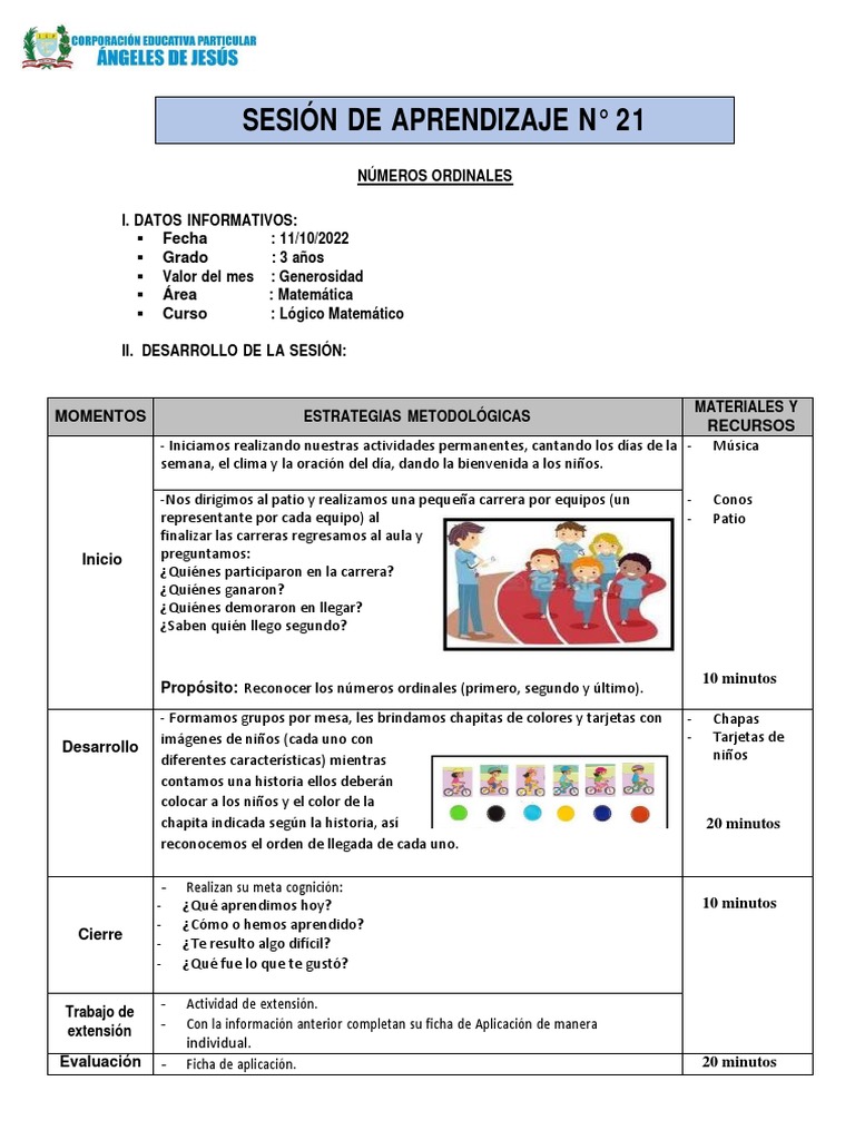 sesión numeros ordinales | PDF | Modificación de comportamiento | Aprendizaje