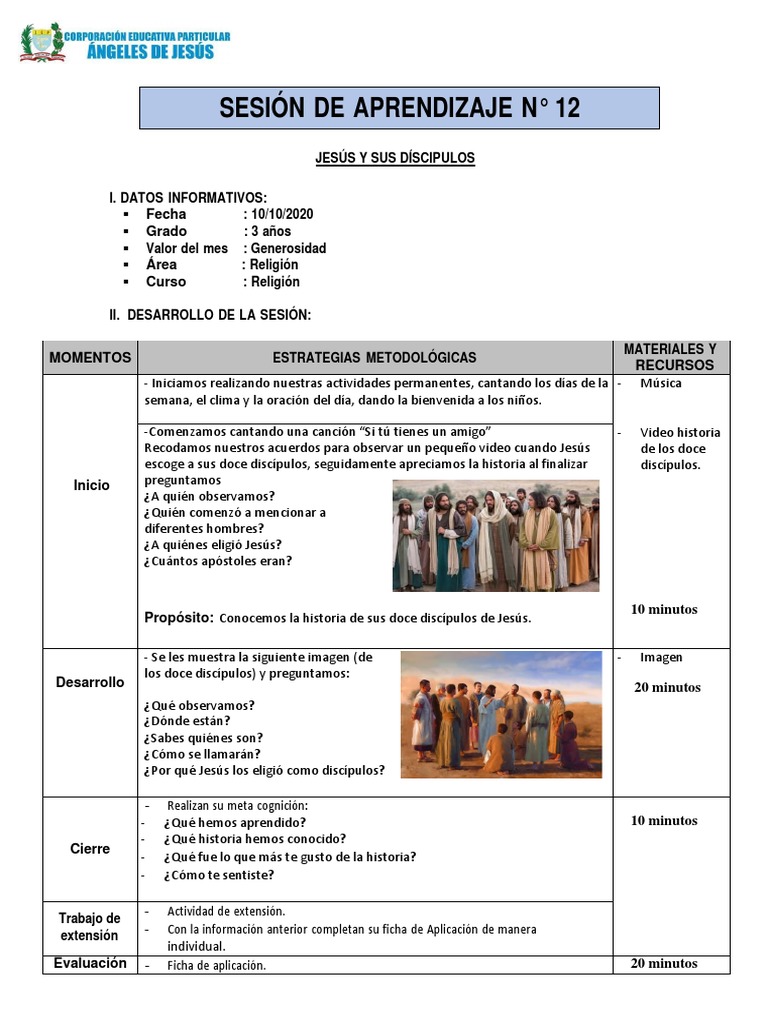 Jesús y sus 12 discípulos para niños | PDF | Jesús