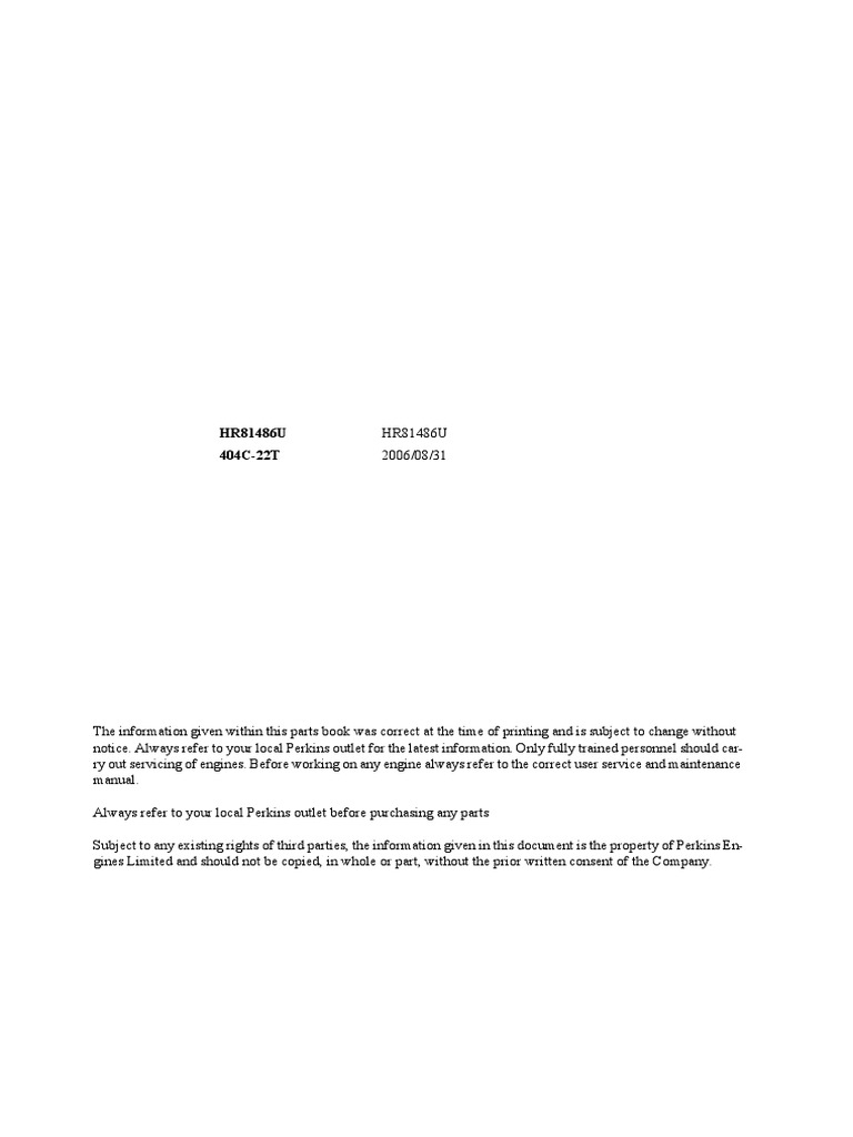 Partes PERKINS 404C-22T | PDF