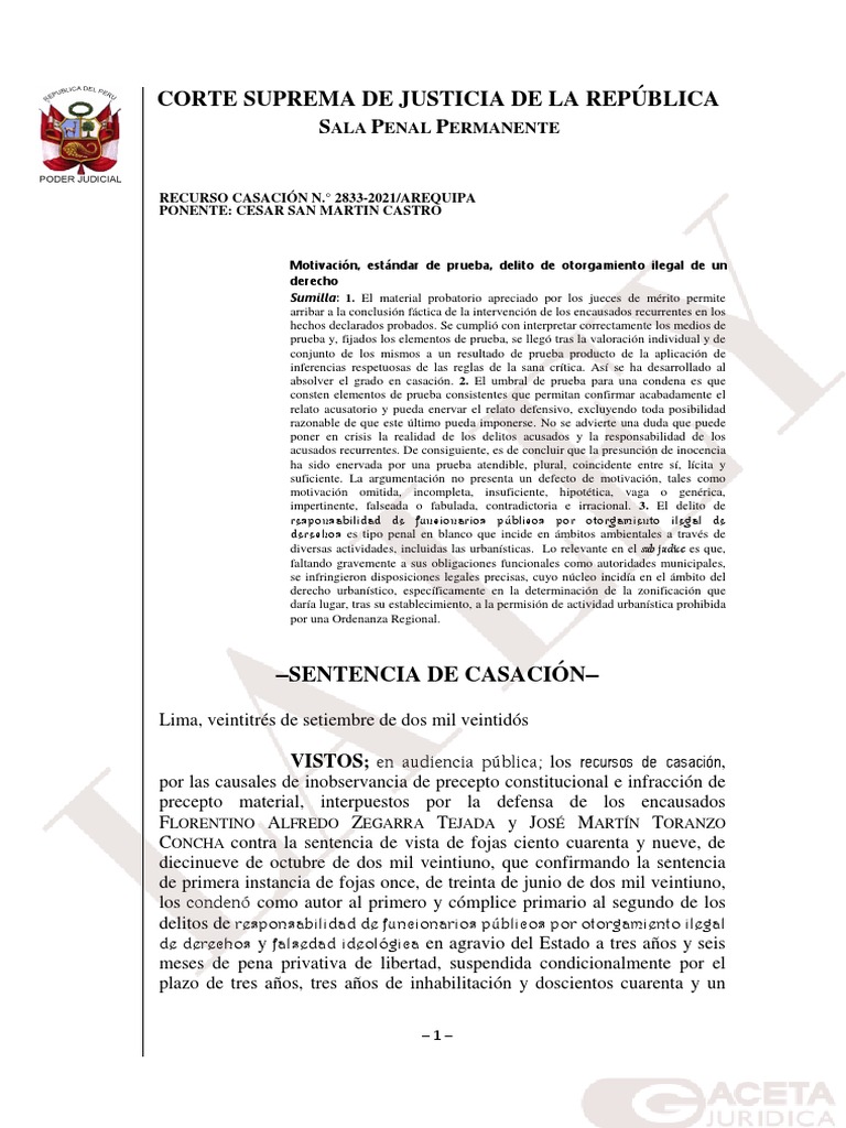 Casación N. 2833-2021-Arequipa Laley - Pe | PDF | Sentencia (ley) | Ley ... Casación N. 2833-2021-Arequipa Laley - Pe | PDF | Sentencia (ley) | Ley ...