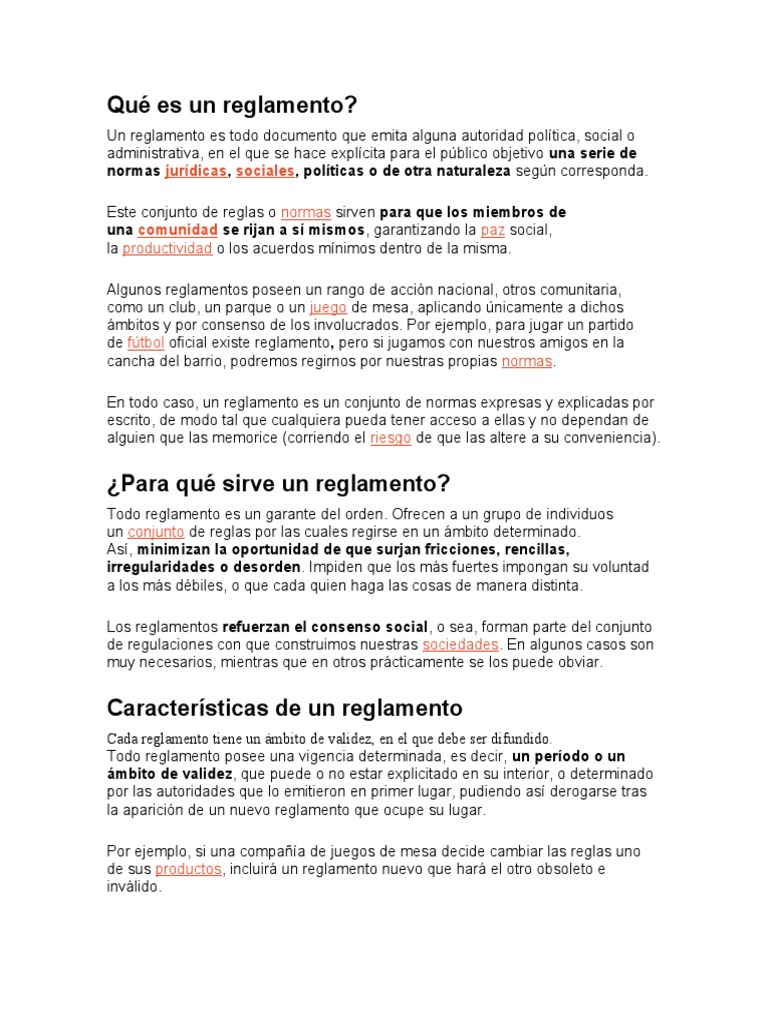 Qué Es Un Reglamento | PDF