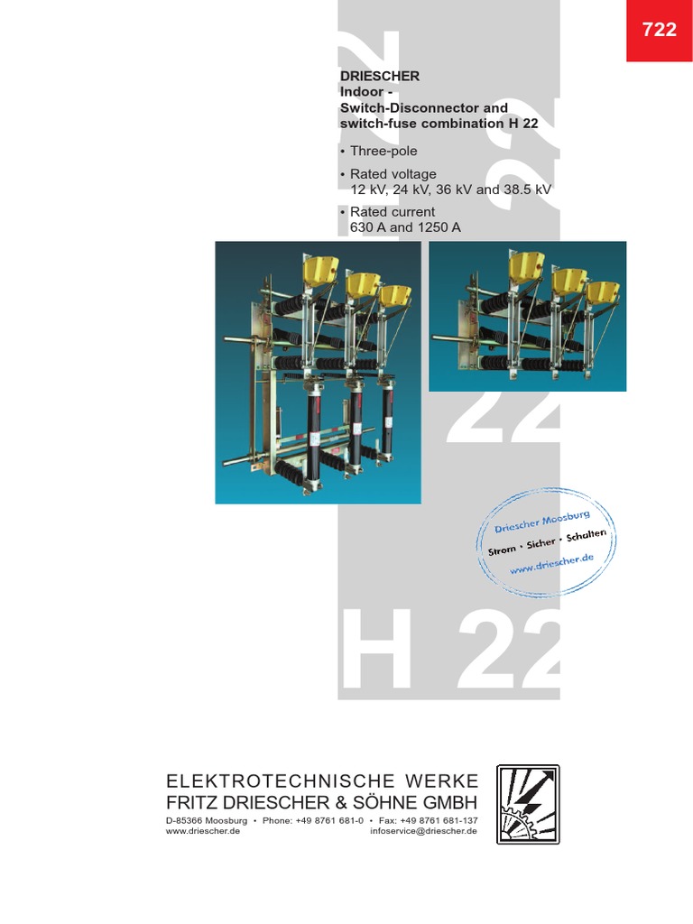 Elektrotechnische Werke: Fritz Driescher & Söhne GMBH | PDF | Switch ...