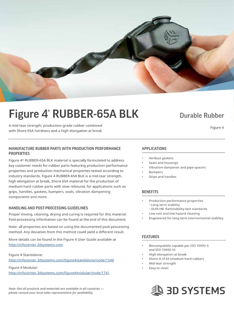 3d Systems Figure 4 RUBBER 65a BLK Datasheet Us A4 2020 06 30 Web | PDF ...