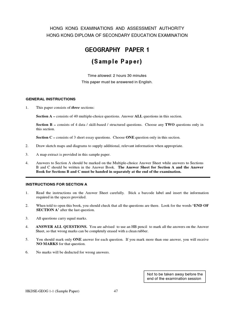 Hkdse Geography Sample Paper | PDF | Earthquakes | Plate Tectonics
