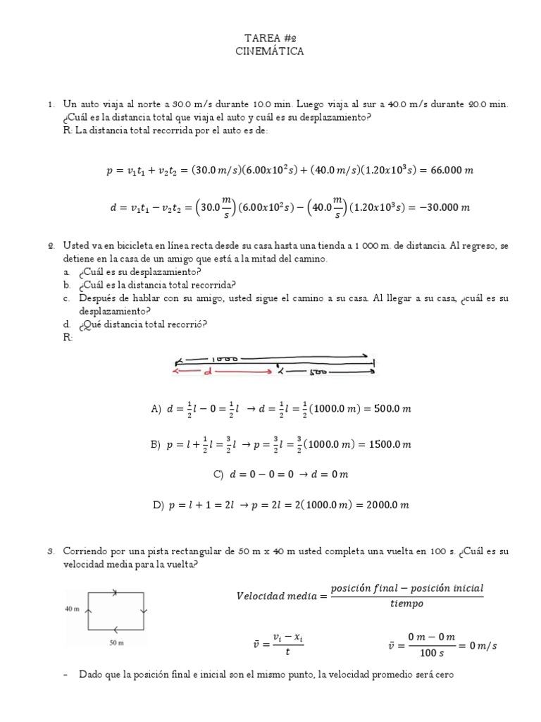 Cinem Tica Desarrollada PDF | PDF | Aceleración | Velocidad