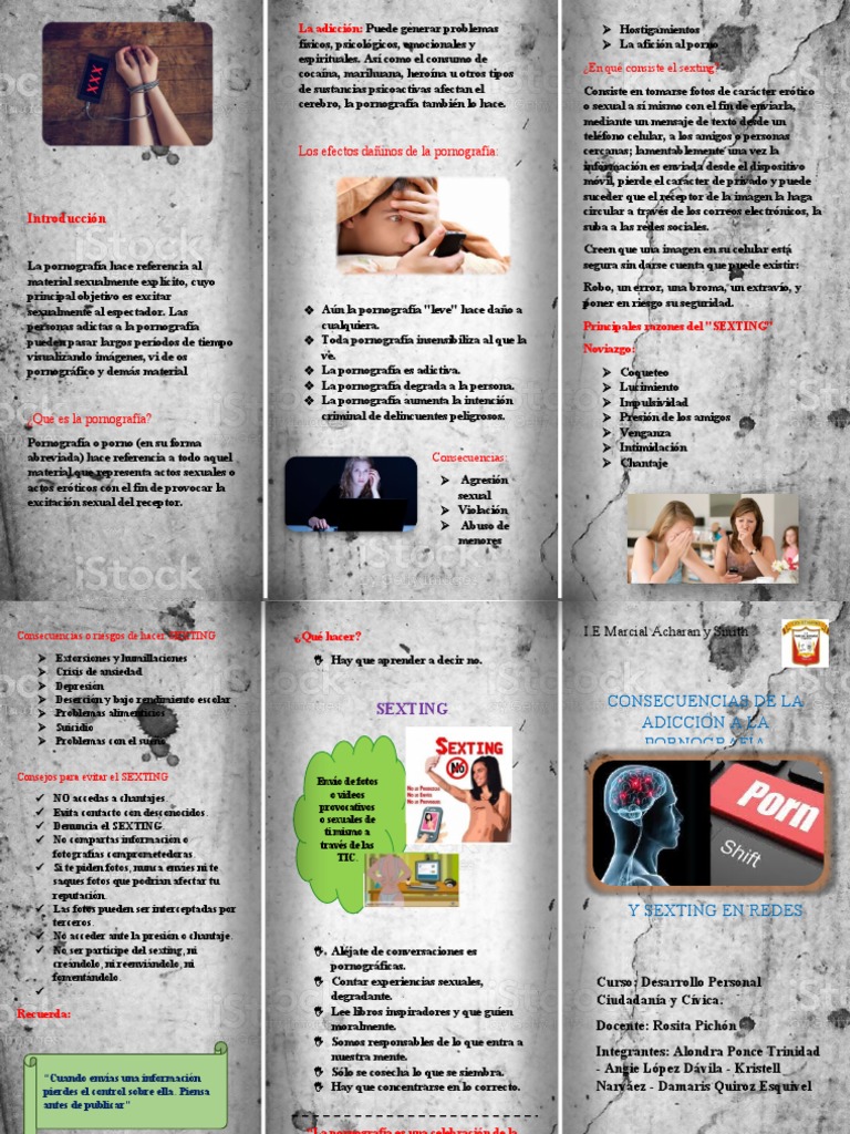 Triptico de DPCC - LA PORNOGRAFIA Y EL SEXTING | PDF