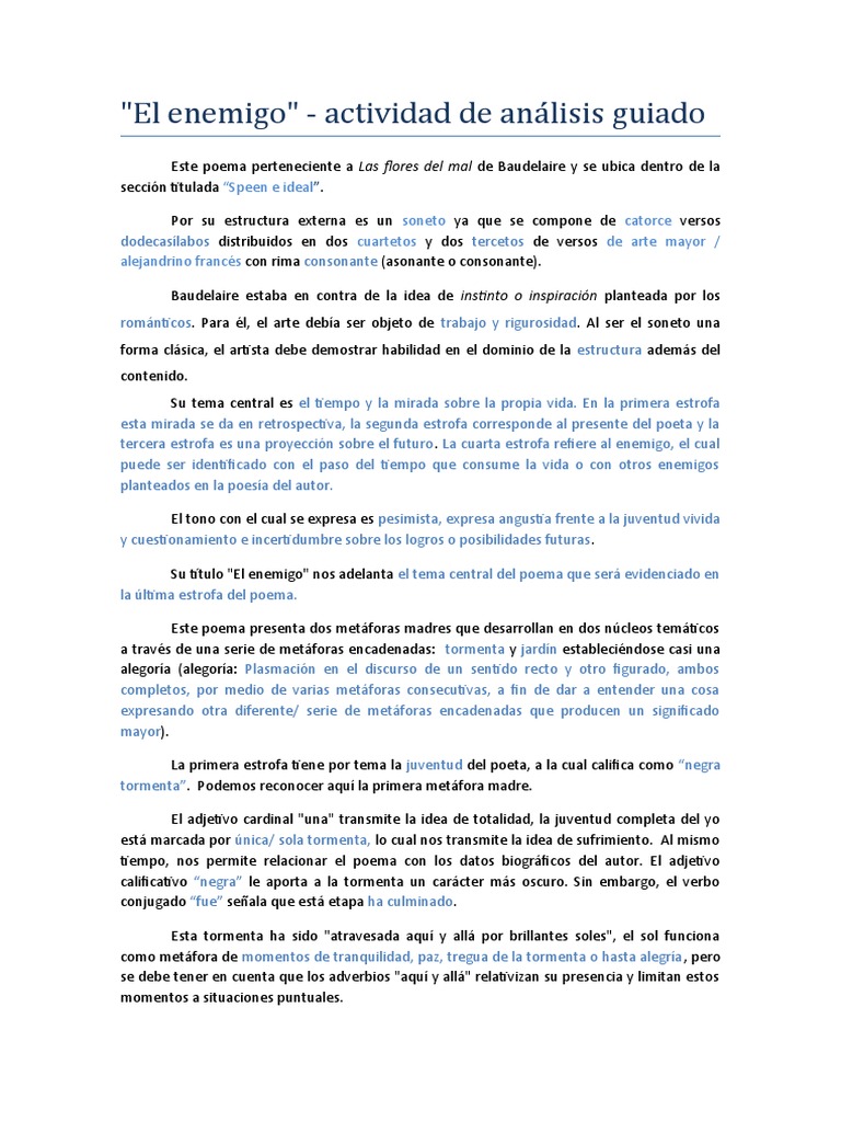 Soluci N El Enemigo 2 | PDF | Poesía | Sonetos