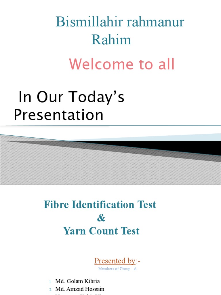 A Presentation On Fibre Identification Test and Yarn | Download Free ...