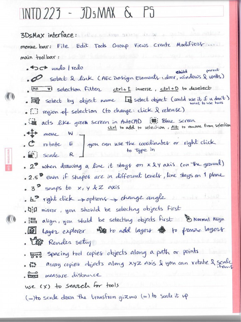 3ds Max Notes | PDF